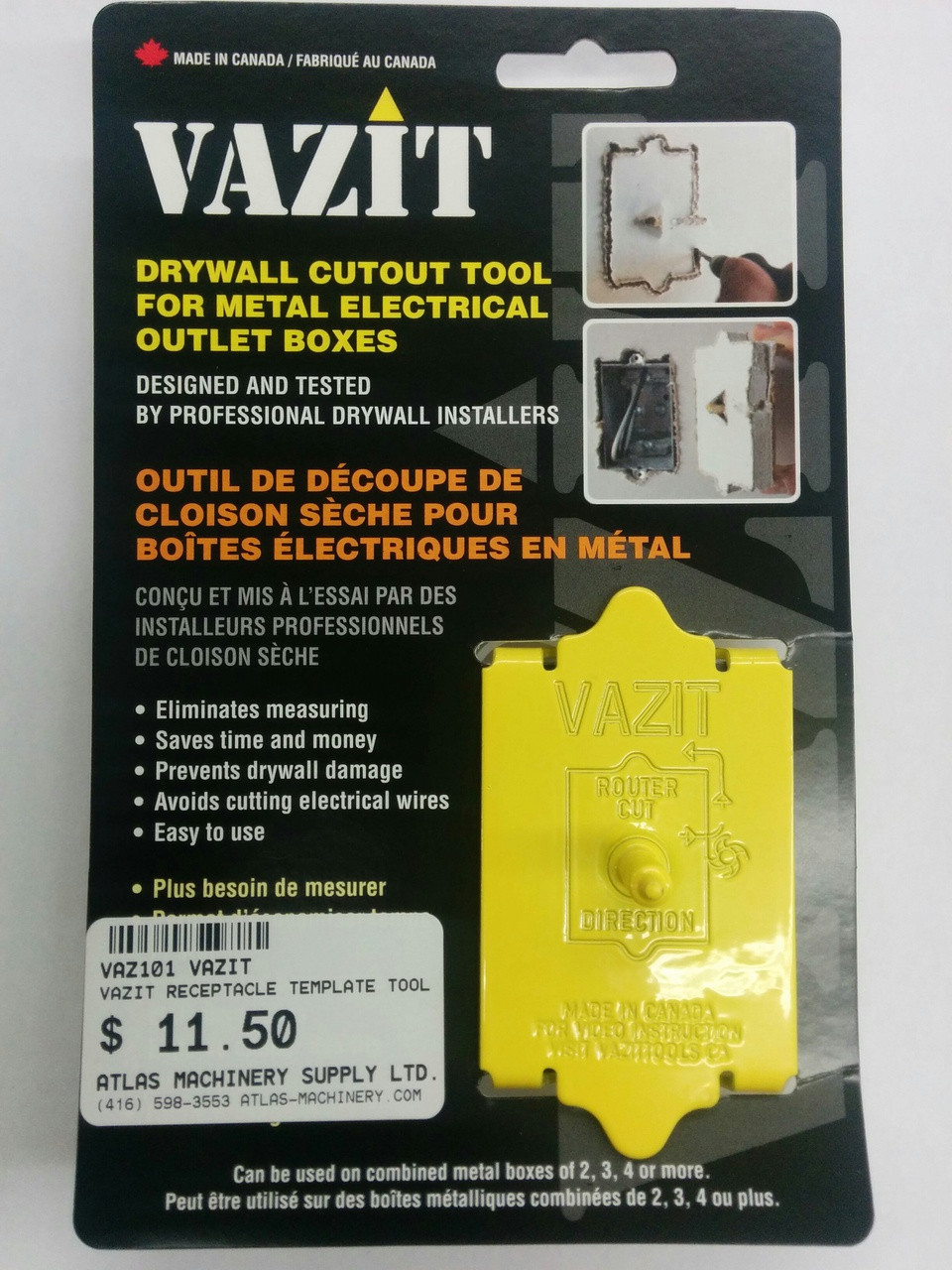 VAZIT Drywall Cutout Tool Electrical Outlet Boxes Atlas Machinery Ltd VAZIT Drywall Cutout Tool Electrical Outlet Boxes Atlas Machinery Ltd