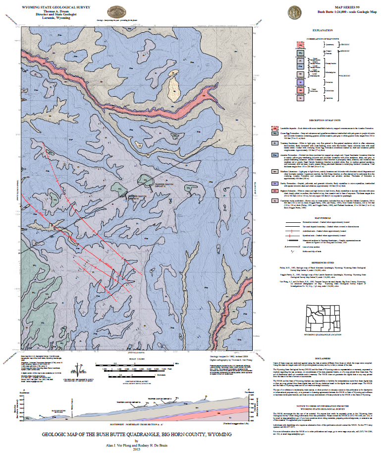 Geologic Map of the Bush Butte Quadrangle, Big Horn County, Wyoming ... Geologic Map of the Bush Butte Quadrangle, Big Horn County, Wyoming ...