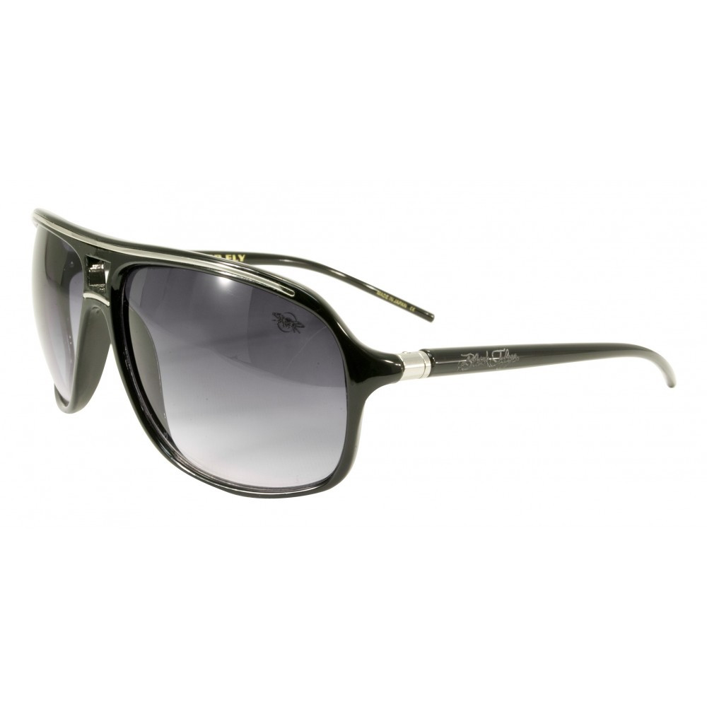 Black Flys Hangover Fly Sunglasses Shiny Black Smoke Gradient