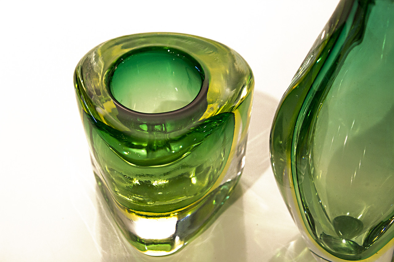 Sold Lime Green Murano Glass Vase Rehab Vintage Interiors