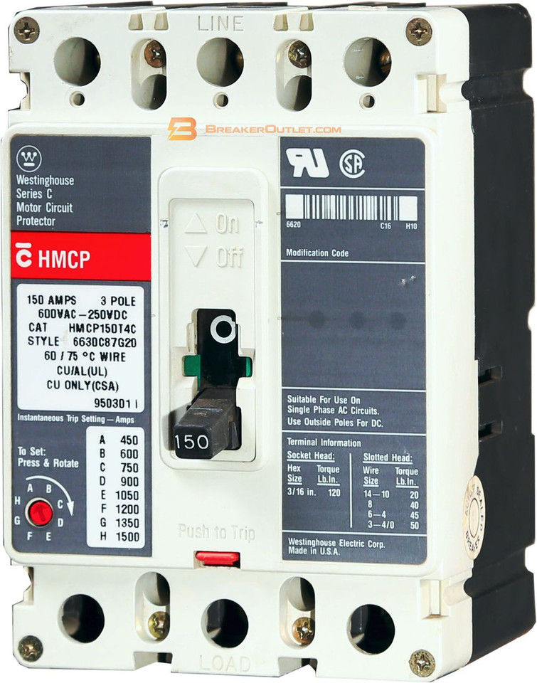 HMCP150T4C 150 Amp HMCP, Motor Circuit Protector