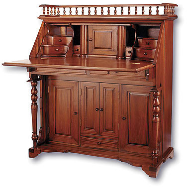 Colonial Style Drop Front Secretary Desks - Handmade Mahogany Writing ...