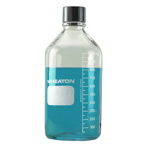 Wheaton 990477 1000mL, Type 1 Glass Sample Bottle, Wide Mouth, PTFE ...
