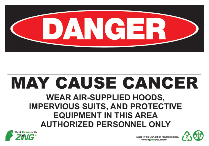 Danger, May Cause Cancer Sign, 10Hx14W - GHS/HazCom | Zing Danger, May Cause Cancer Sign, 10Hx14W - GHS/HazCom | Zing