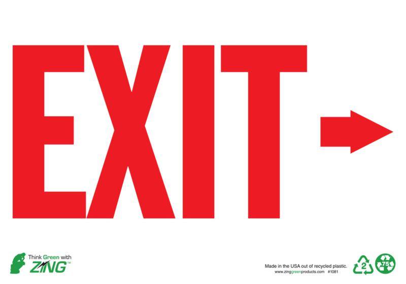 Exit with Right Arrow Sign - Exit Signs | Zing Green Products