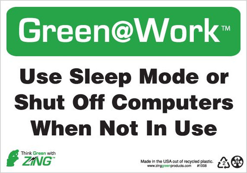 Use Sleep Mode or Shut Down Computers Sign | Zing