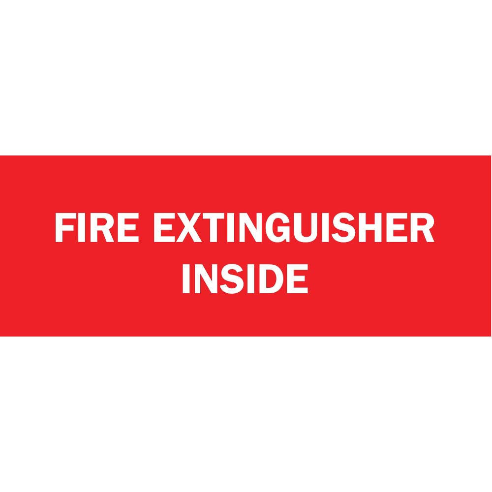 Fire Extinguisher Inside Adhesive Sign | Zing Green Products