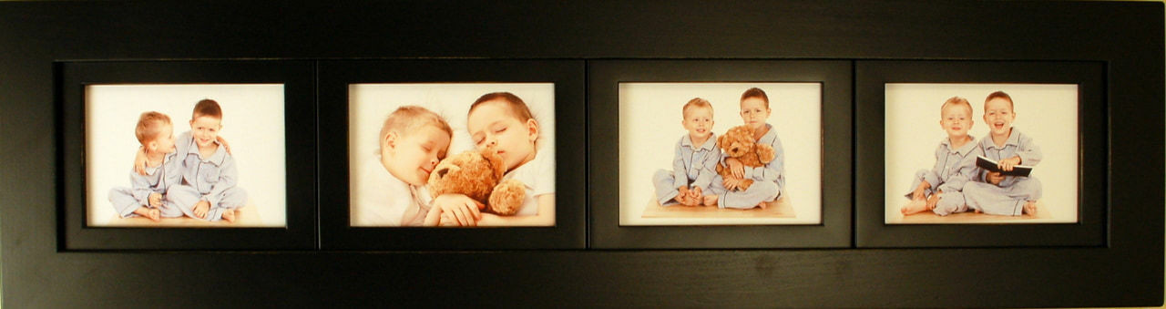 Collage Picture Frames | 4 Opening 5x7 Black Wood Frame