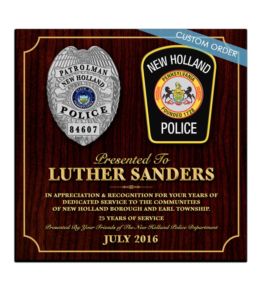 RECOGNITION PLAQUES POLICE APPRECIATION OR RETIREMENT AWARD recognition-plaques-police-appreciation-or-retirement-award