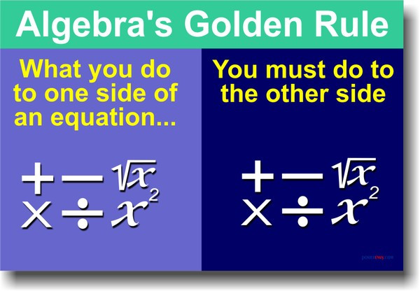 Algebras Golden Rule - Classroom Math Poster - PosterEnvy.com