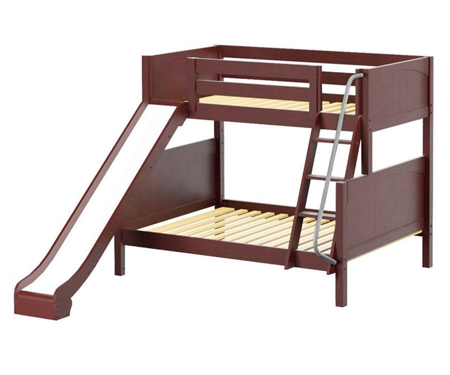 Chestnut Maxtrix SLICK Twin over Full Bunk Bed with Slide | Matrix Kids ...