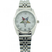 Order of the Eastern Star Ring - Silver Color Webbed Steel Band with ...