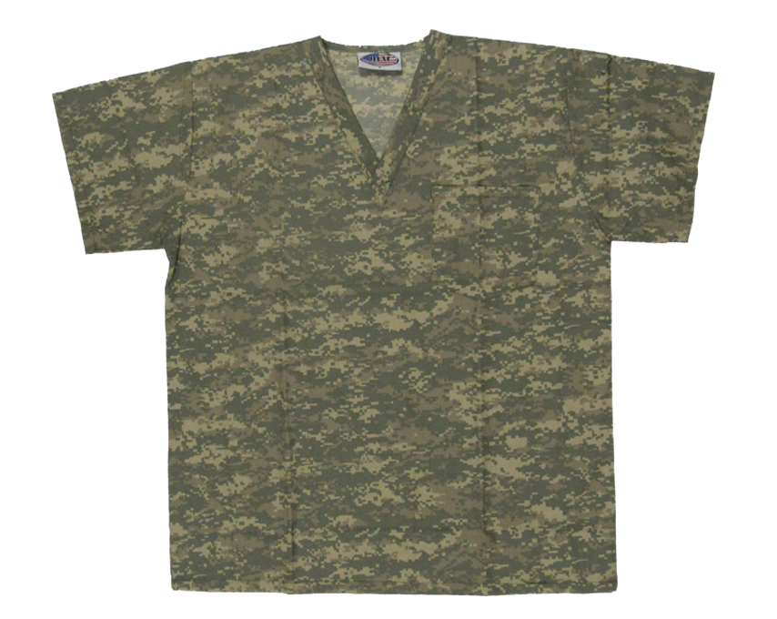 Digital Camo Scrub Top