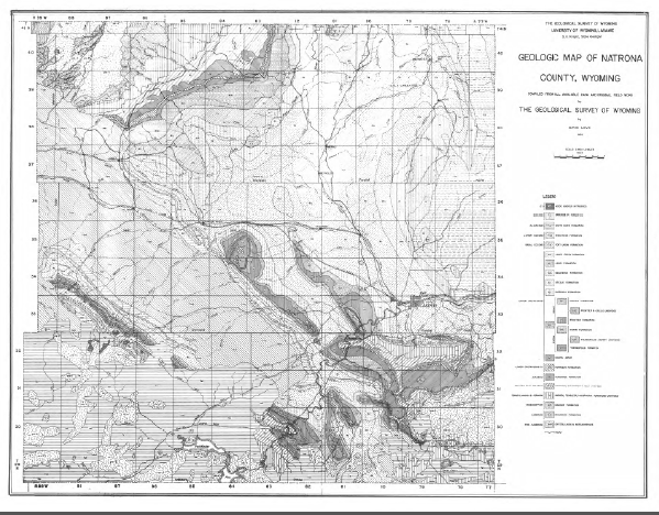 Geologic Map of Natrona County, Wyoming (1935) - WSGS Product Sales ...