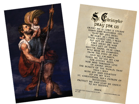 St. Christopher Prayer Holy Card - Steubenville Press