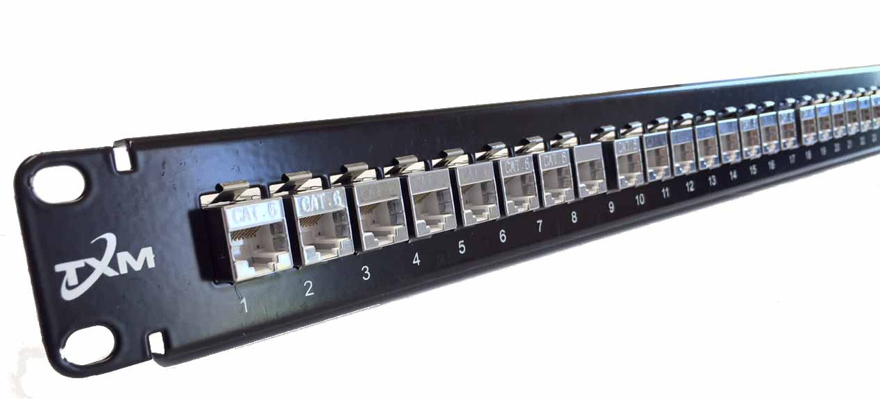 JPM814A Equivalent CAT6 24-Port Patch Panel 1 RU 19" Shielded Feed ...