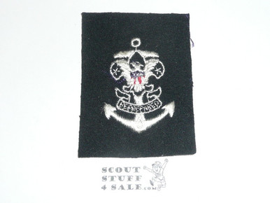 Sea Scout Position Patch Quartermaster on blue felt bright white and ...