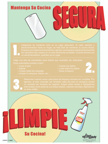 Clean Your Kitchen Poster - SPANISH