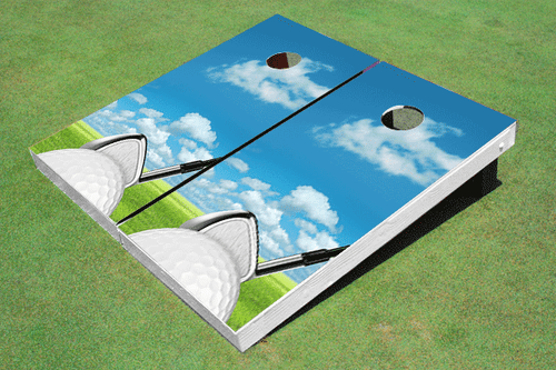 Golf Ball Square Up Theme Cornhole Boards