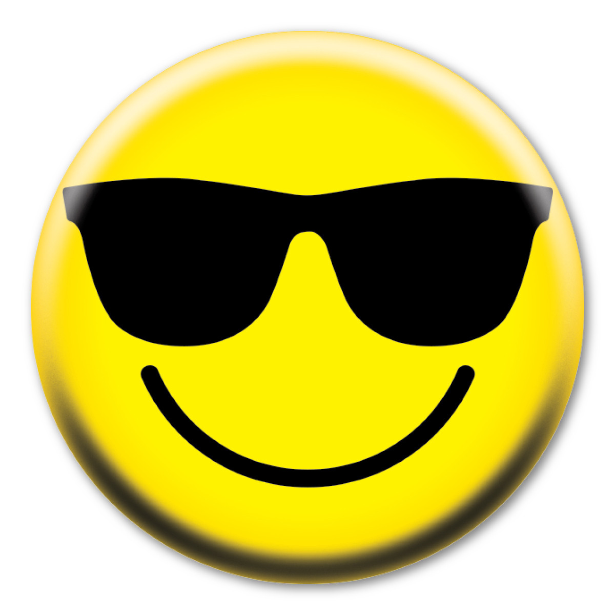 Smiley Face With Shades Circle Button Magnet America