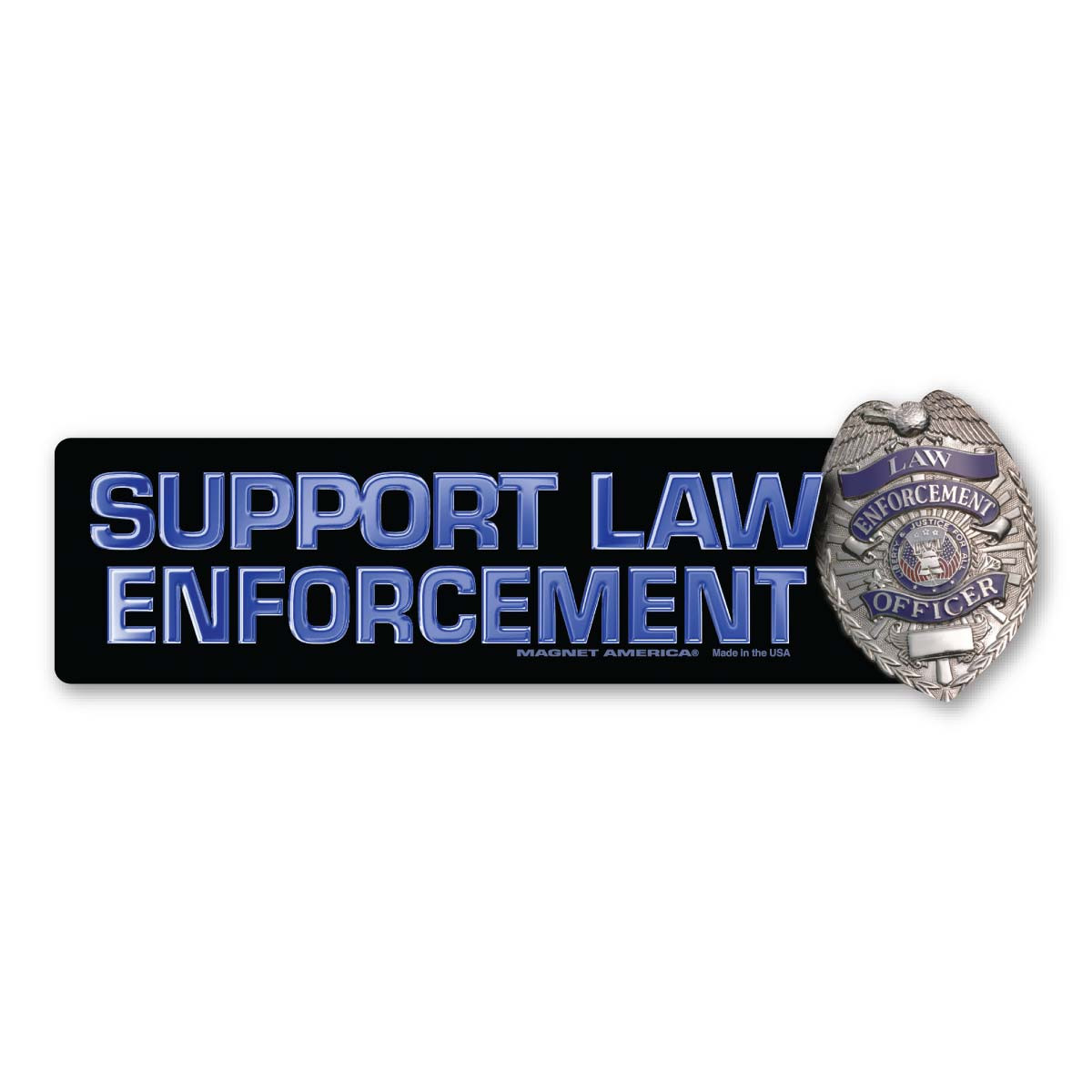 Support Law Enforcement With Badge Bumper Strip Magnet | Magnet America