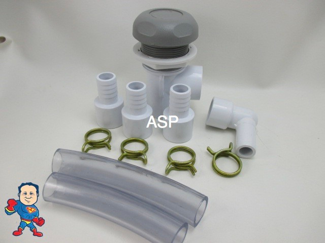 Hot Tub Spa Part Gray Waterfall Valve RENU Kit with (3) Straight (1) 90 ...