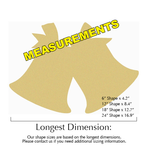 Christmas Bells Unfinished Cutout, Wooden Shape, Paintable DIY Craft