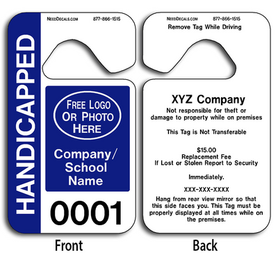 Handicap Parking Hang Tag Permits 50 @ $3.10 to 2,500 @ $0.42 Free ...