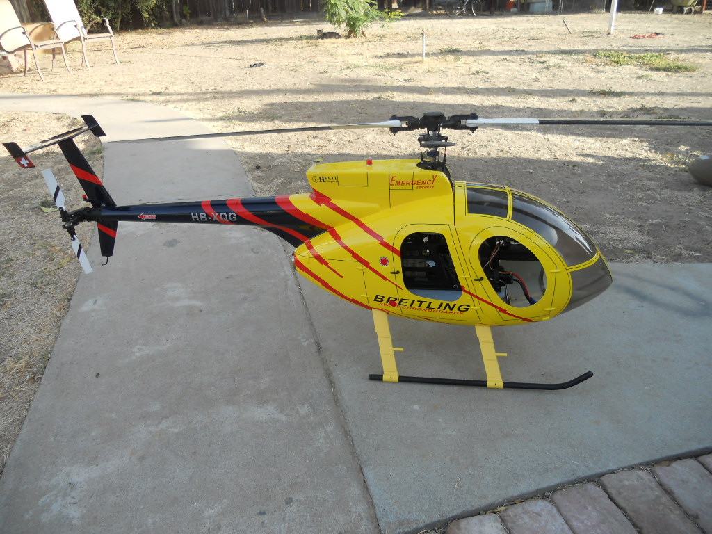 FUNKEY Scale fuselage Hughes MD500E .50 (600) size YELLOW Color with ...