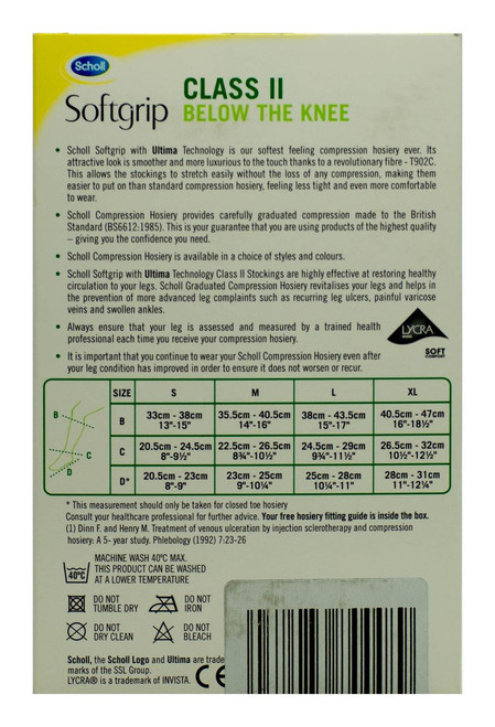 Scholl Softgrip Medium Support Class 2 Below Knee Compression Stockings ...