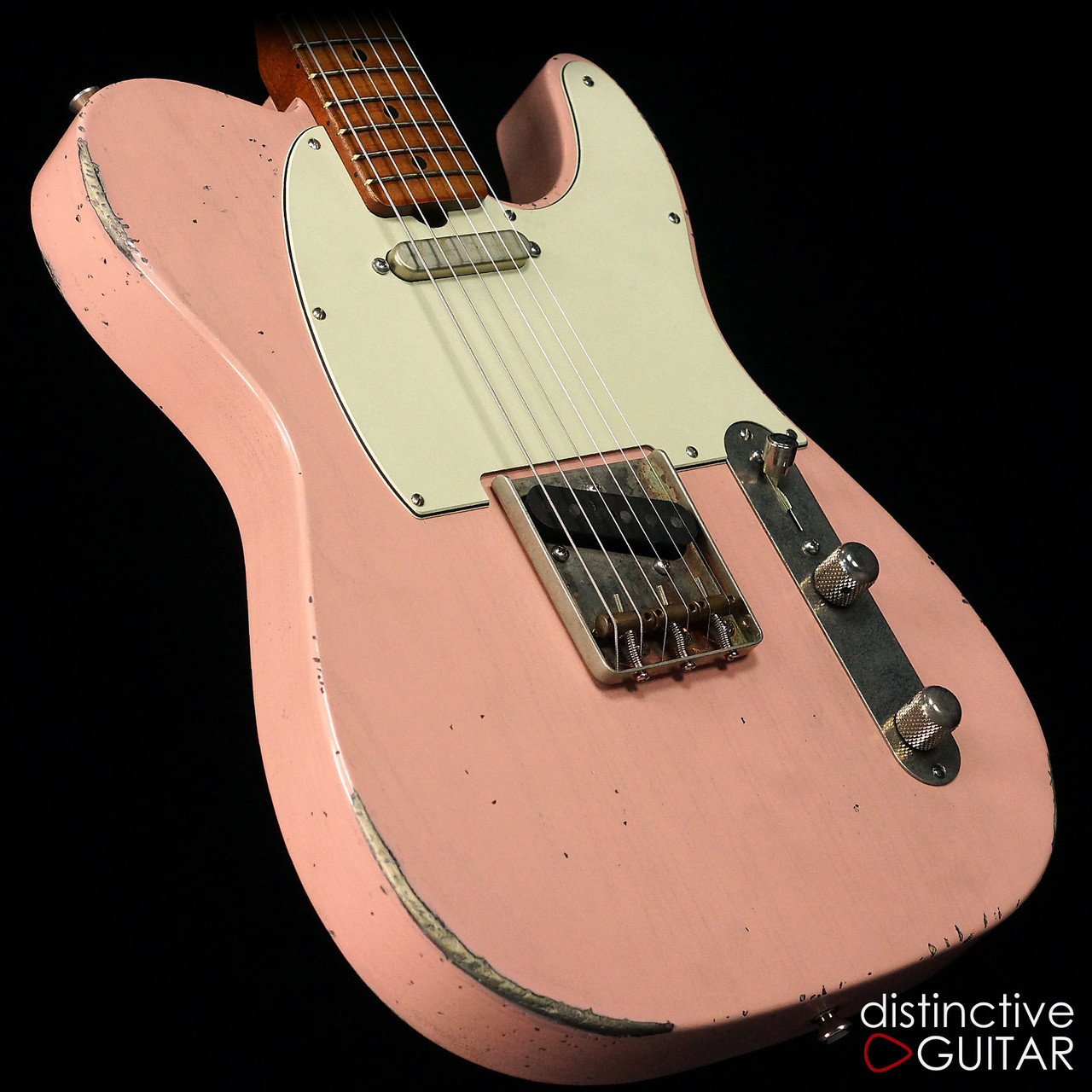 Palir Titan Shell Pink Relic Telecaster - distinctiveguitar
