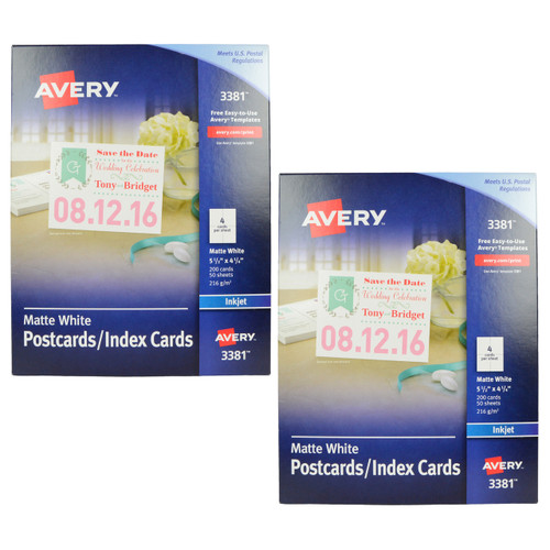Avery 3381 Inkjet Postcard Index Cards Bundle Office Items Avery 3381 Inkjet Postcard Index Cards Bundle Office Items